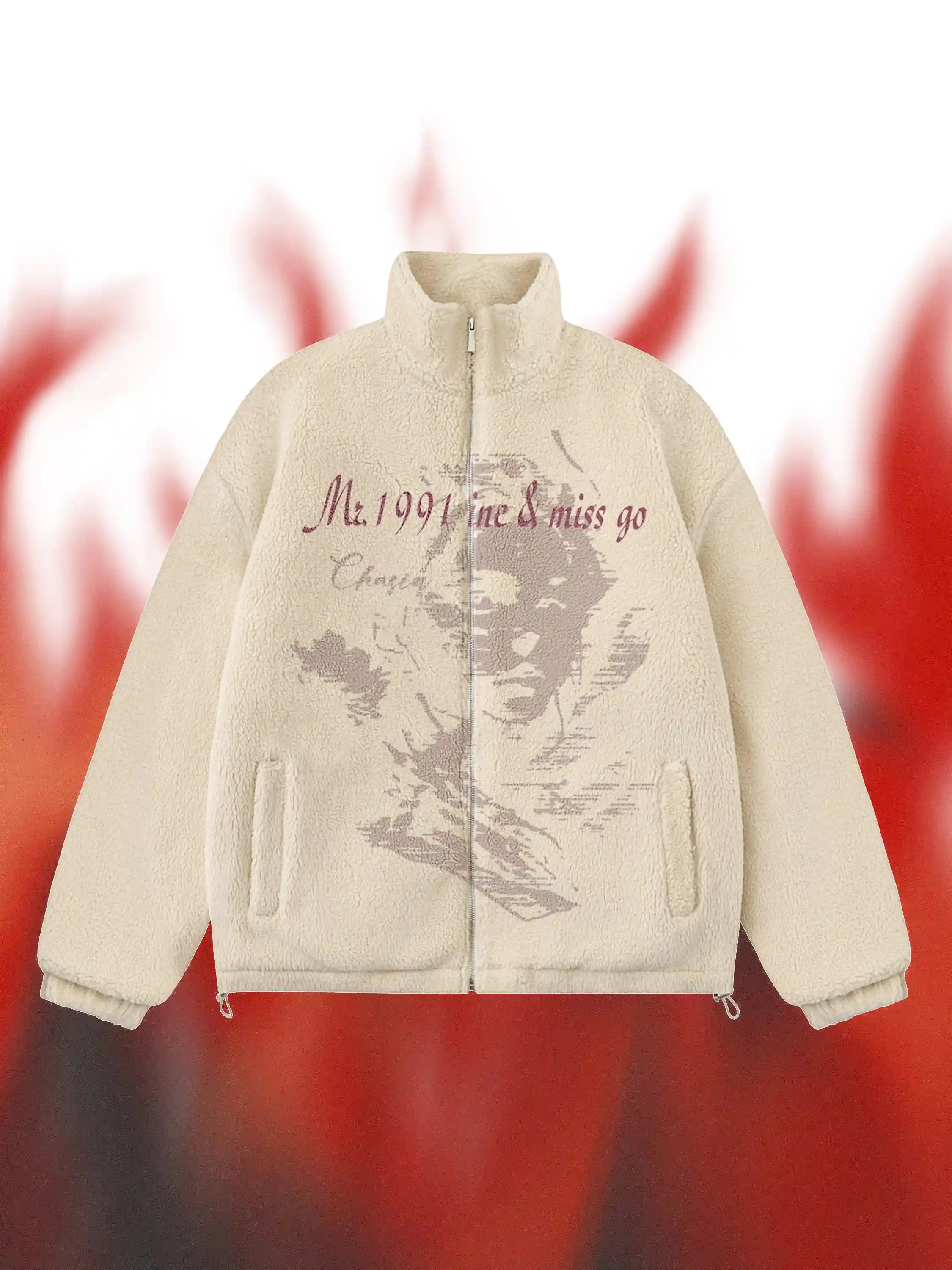 Vintage Character Print Sherpa Coat – DISGUISEN